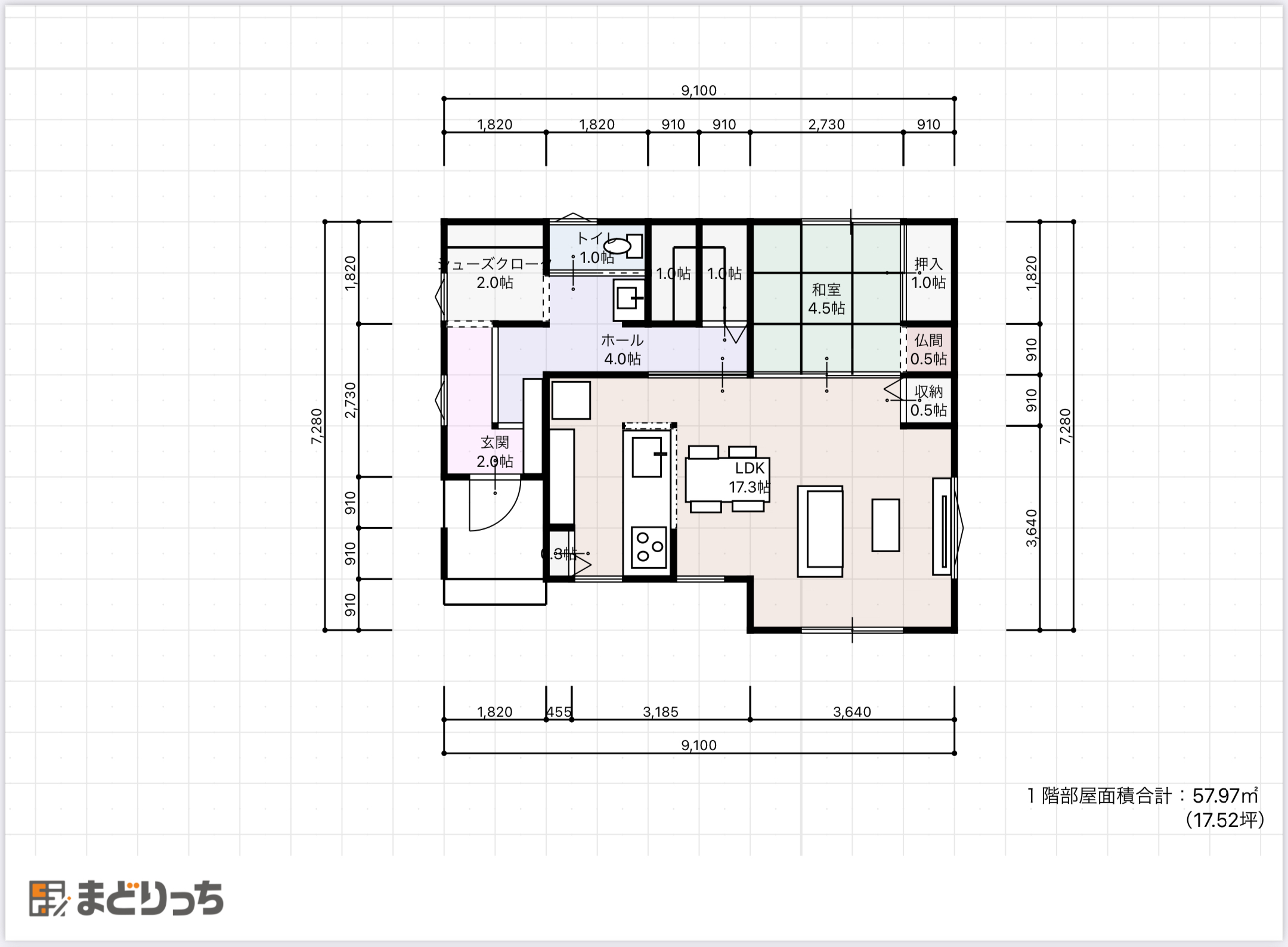 2階建て 3LDK 32.54坪 南入り玄関 - サラリーマン設計士の間取り紹介