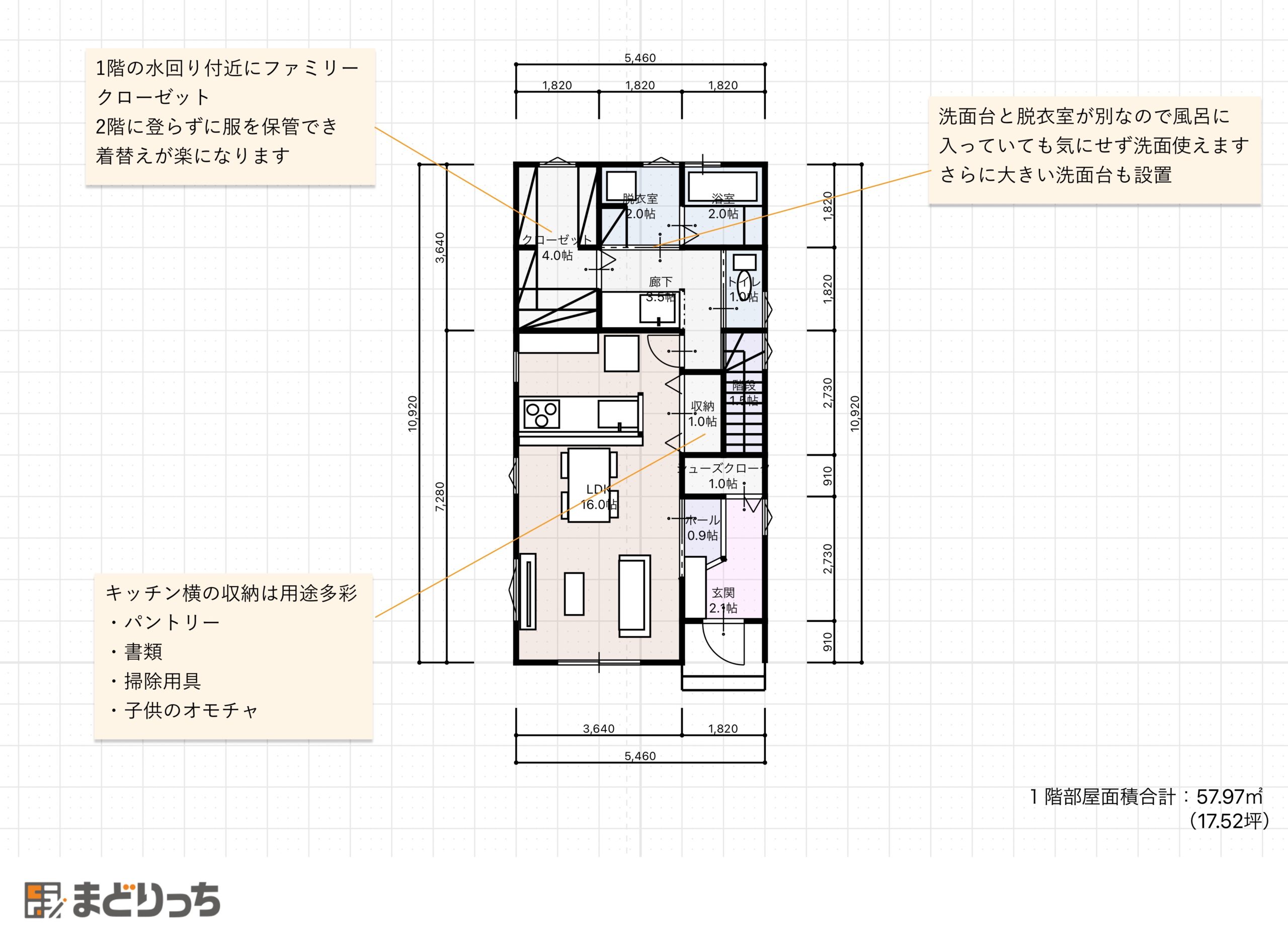 2階建て 3LDK 33.53坪 南入り玄関 - サラリーマン設計士の間取り紹介