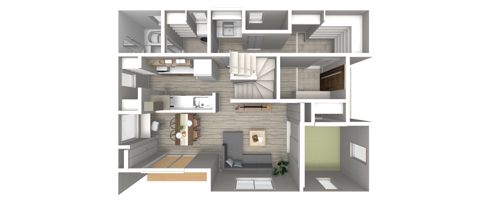 あなたはこっち、私はこっち 運命が分かれる？2way動線玄関プラン【4LDK 38.08坪 東（西）玄関】 - フクトリの間取り紹介