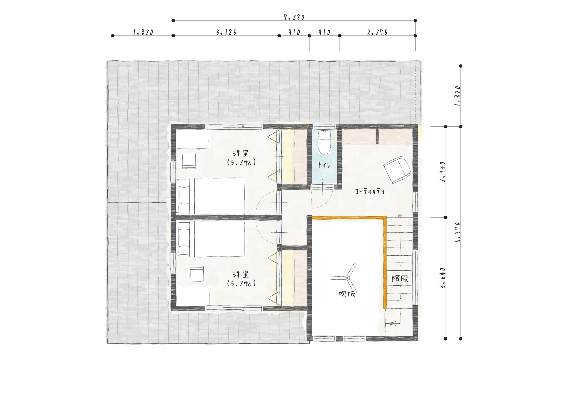 使う人、使う用途を考えた様々な回遊動線プラン【3LDK 32.44坪 東（西）玄関】 - フクトリの間取り紹介