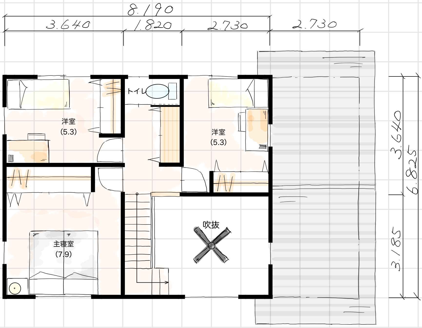4LDK 35.31坪 南玄関 間口10.92m×奥行6.825m - フクトリの間取り紹介