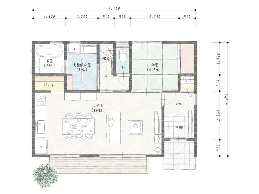 この規模で5LDKはなかなかない！壁付けキッチンで実現できる総二階プラン - フクトリの間取り紹介