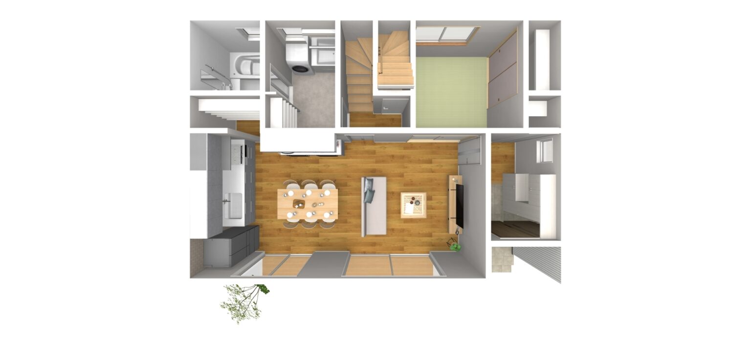 この規模で5LDKはなかなかない！壁付けキッチンで実現できる総二階プラン - フクトリの間取り紹介